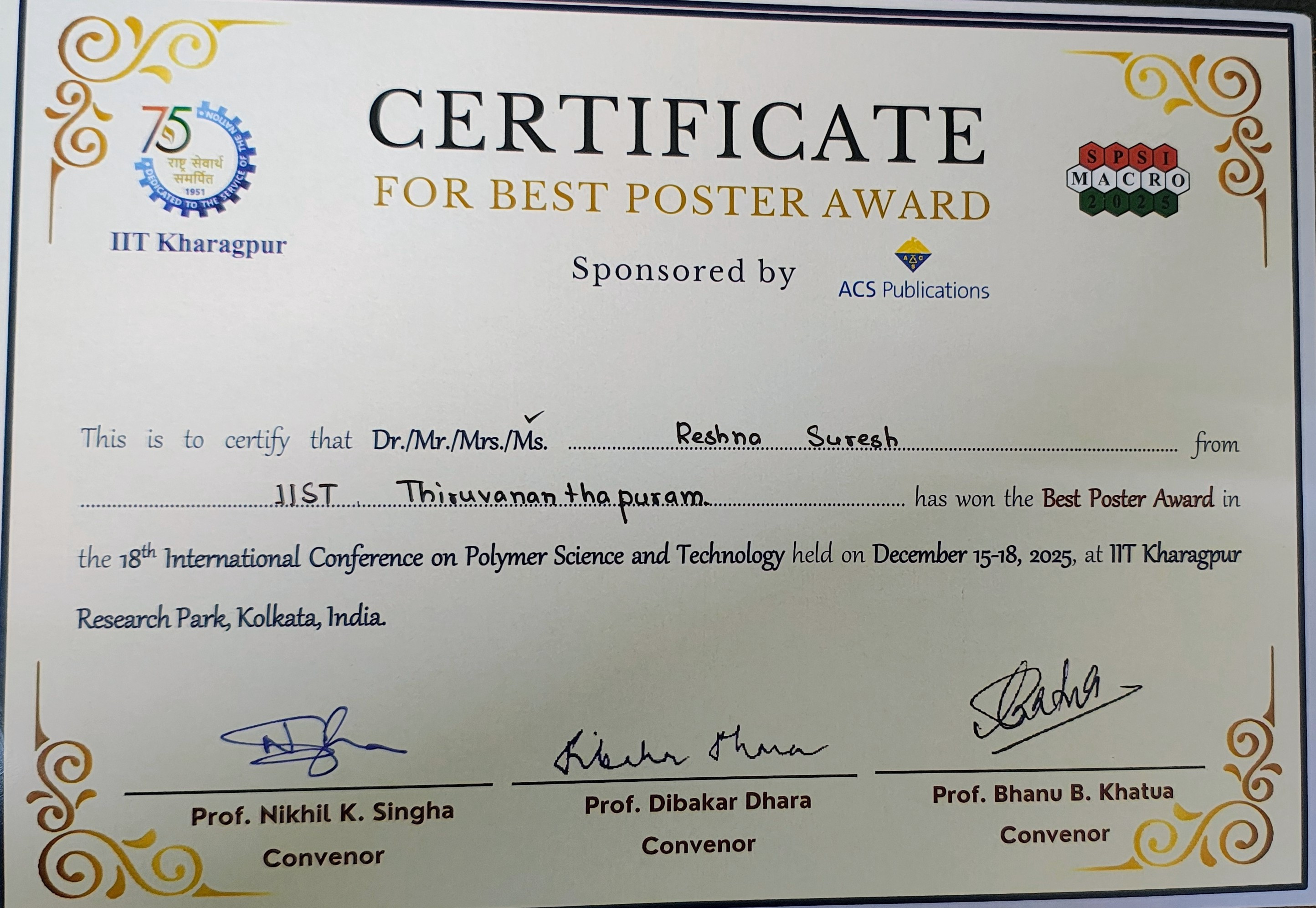 18th International Conference on Polymer Science and Technology (SPSI ...
